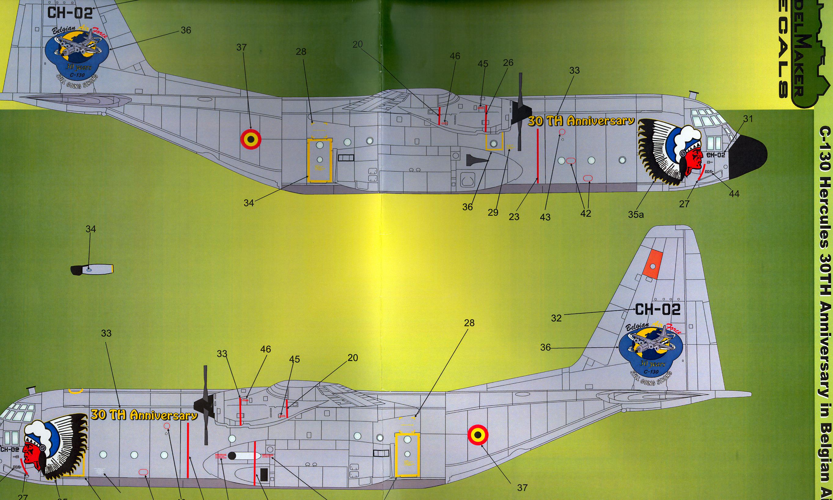 Model Maker Decals 1/72 LOCKHEED C-130 HERCULES 30th Anniversary in Belgian AF | eBay